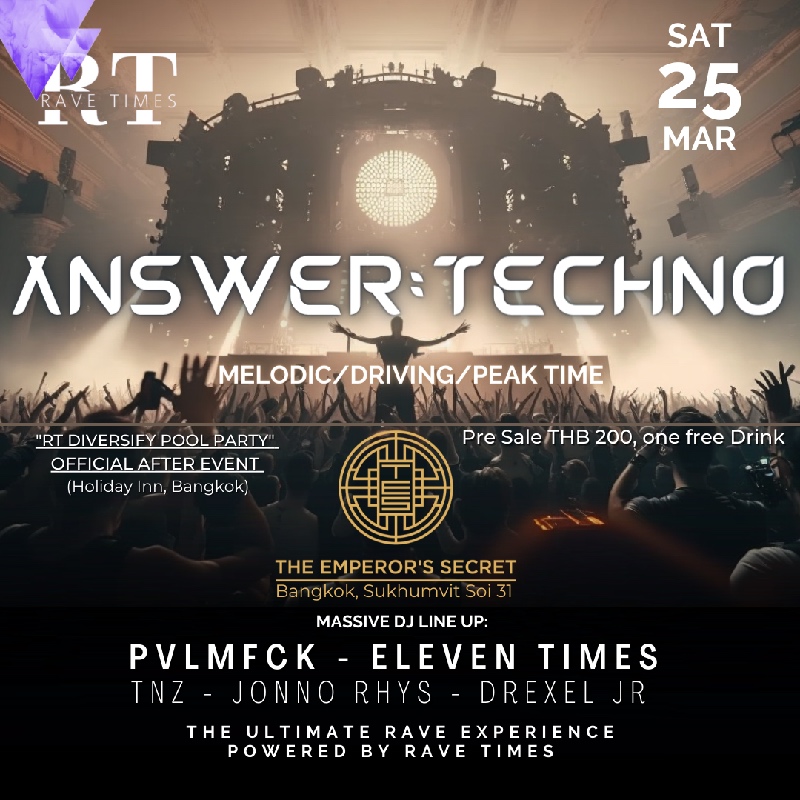 Megatix - Answer: Techno @The Emperor’s Secret Night-Club