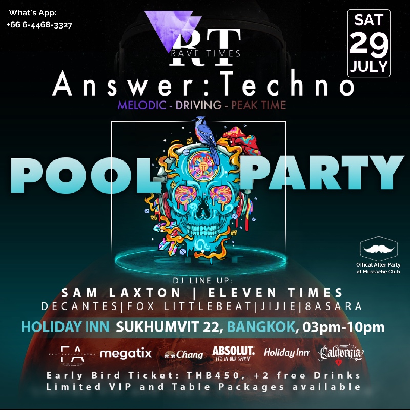 Megatix - Answer: Techno POOL PARTY, Bangkok Holiday Inn Sukhumvit, by ...